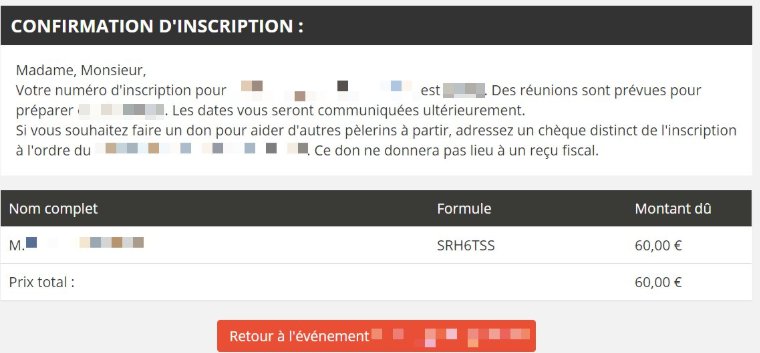 L'inscription d'une personne